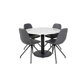 Venture Home Matgrupp Estelle med 4 Pobbie Stolar Konstläder Round ...