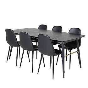 Venture Home Matgrupp Guld med 6 Pobbie Stolar Konstläder Gold ...