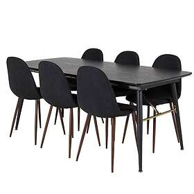 Venture Home Matgrupp Guld med 6 Pobbie Stolar Polyestertyg Gold ...