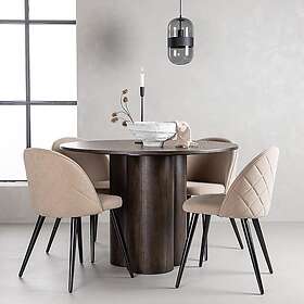 Venture Home Matgrupp Olivia med 4 Velvet Stitches Stolar Dining Table Mocca Veneer +Velvet ...