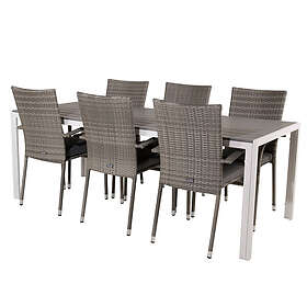 Venture Home Matgrupp Bront 205 med 6 Asta Stolar Break Bord-205*90-vit ...