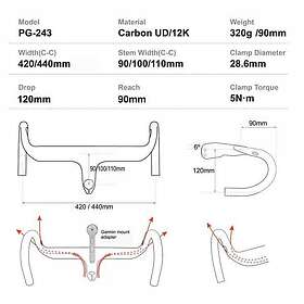 Progress Pg-243 100 Mm Handlebar Cockpit Silver 31,8 mm 420 mm - Black ...