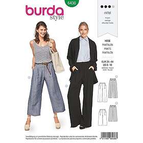 Burda 6436. Dam WOMEN'S WIDE LEG TROUSERS, Från 175708 kr