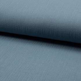 KC Enfärgad Muslin tyg Dusty Blue, Från 10 kr