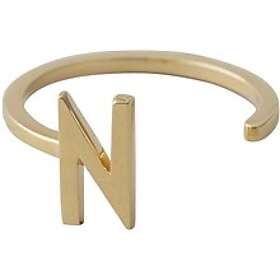 Design Letters Ring Gold A-Z N, Från 399 kr