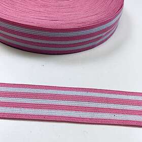 Rosa/vit randig Resår, Från 3 kr