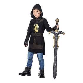 Riddare Svart/Guld Barn Maskeraddräkt Small, Från 400 kr