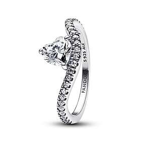 Pandora Wish and Wave Paveè Heart ring 193661C01-50, Från 675 kr
