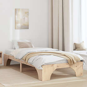vidaXL Bed Frame Natural Solid pine wood 100 x 200 cm Durable - Price ...