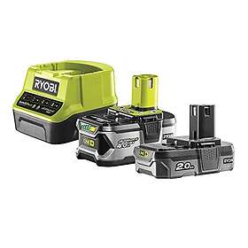 RYOBI One+ 18V 4,0 Ah och 2,0 Ah Batterier - Snabbare Laddare, Från 1860 kr