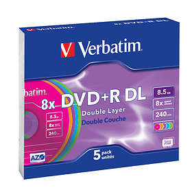 Verbatim DVD+R DL 8,5GB 8x 5-pack Colour Slimcase - Hitta bästa pris på ...