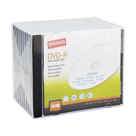 Staples DVD-R 4,7GB 16x 10-pack Jewelcase Printable - Hitta bästa pris ...