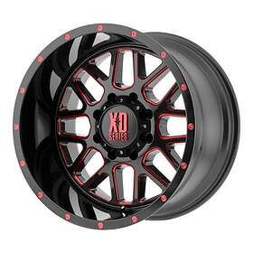 KMC XD820 Satin Black Milled With Red Clear Coat 10x20 8/165.1 ET-24 ...