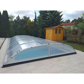 Compact Pooltak med Sidodörr K-4-430 10 mm Kanalplast / Aluminiumgrå ...