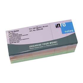 Best pris på Info Notatblokk Info 50X40mm Pastell (12) Sticky Notes ...