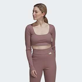 Adidas Lounge Ribbed Cropped Long Sleeve Tee (Dam), Från 159 kr