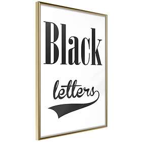 Artgeist Poster Affisch Black Letters 40x60cm Vit Ram, Från 809 kr