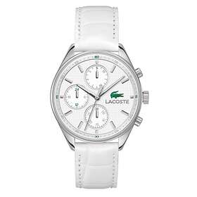 Lacoste klockarmband 2000864 / LC-82-3-14-2563 Läder Vit 18mm sömmar ...