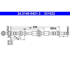 ATE Bromsslang 24,5140-0421,3 - Black Friday 2025 – Erbjudanden från 240 kr