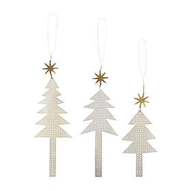 House Doctor Tree with Star julhänge perforerad 3-pack Antik silver ...