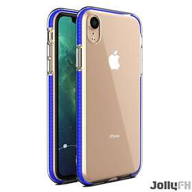 Spring Case klar TPU-gelskydd med färgstark ram för iPhone XR Mörkblå ...