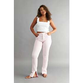 Gina Tricot High waist slit jeans Soft pink (3077) 44 Female - Hitta ...