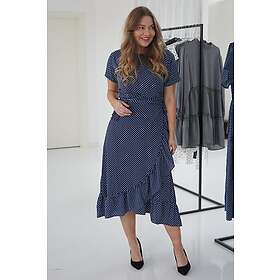 BYIC Agnete Klänning Blå/Vit Prickar XS - Hitta bästa pris på Prisjakt