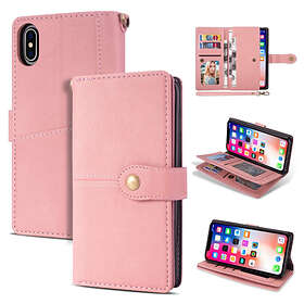 Lux-Case iPhone 9 Plus mobilfodral silikon syntetläder plånbok stående ...