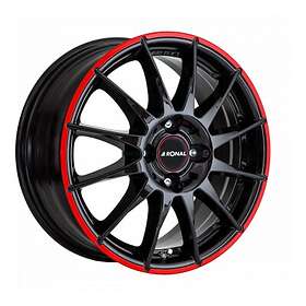 Ronal R54 MCR JET BLACK RED RIM 8,0x18 5/112,00 ET35 B76.0, Från 2920 kr