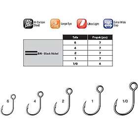 VMC 7237 Super Light Inline Single Hook Grå 1/0 - Hitta bästa pris på Prisjakt