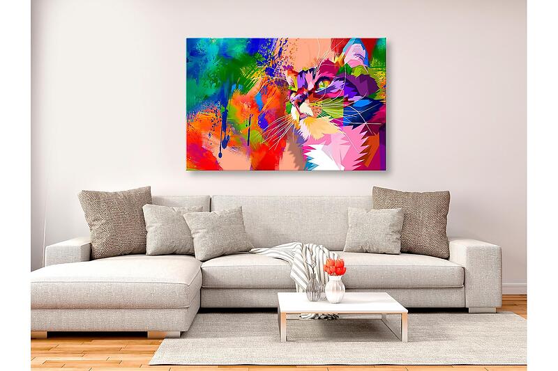 Tavla Colourful Cat (1 Part) Wide 90x60 sp. z o. TM-N7967 - Sammenlign ...