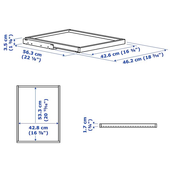 IKEA KOMPLEMENT Utdragbart hyllplan 50x58 cm, från 280 kr i butiker på ...