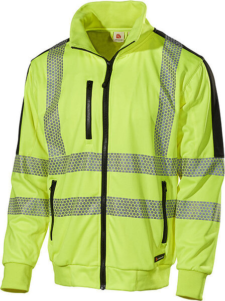 L.Brador 6122P Zip-Tröja Varsel Klass 2 Svart/Gul 2XL, Från 896 kr