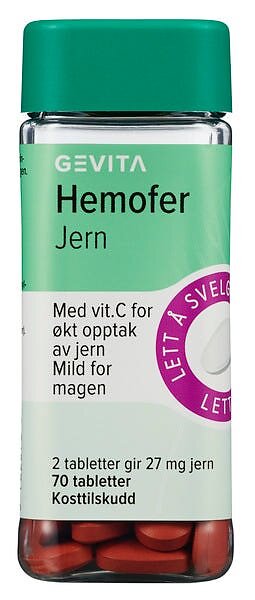 Gevita Hemofer Jern 70 Tabletter - Sammenlign priser hos Prisjakt