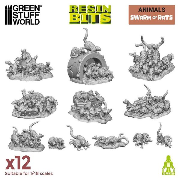 Green Stuff World : Swarm of Rats 3D Printed, från 55 kr i butiker på ...
