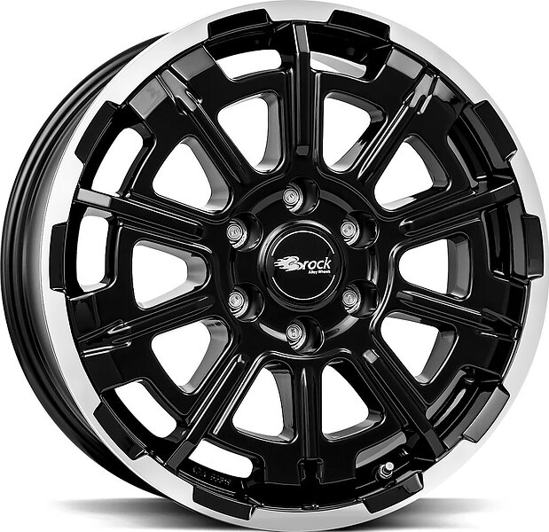 Brock Wheels B45 Black Full Pol 7x17 5/114,3 ET45 CB66.1, Från 3 728 kr