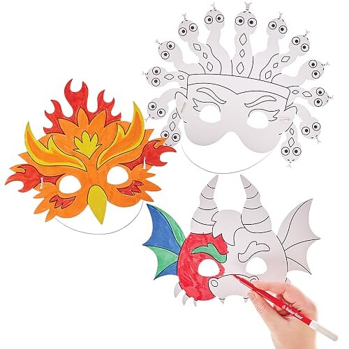 Baker Ross FN079 Masker med färg för mytiska varelser - 10-pack, Från 73 kr