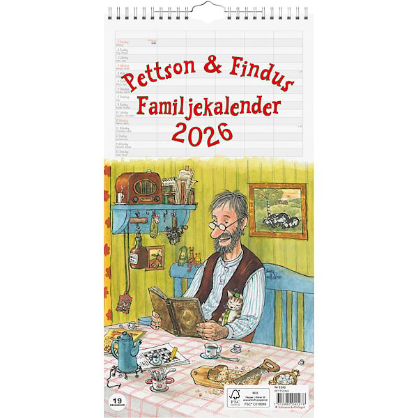 Almanacksförlaget Pettson & Findus Familje Väggkalender 2026 - Hitta ...