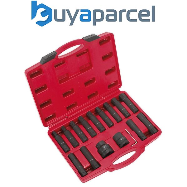 Sealey SX098 Impact Hex, TRX-Star Socket Bit Set 3/4"&1"Sq 16pcs ...