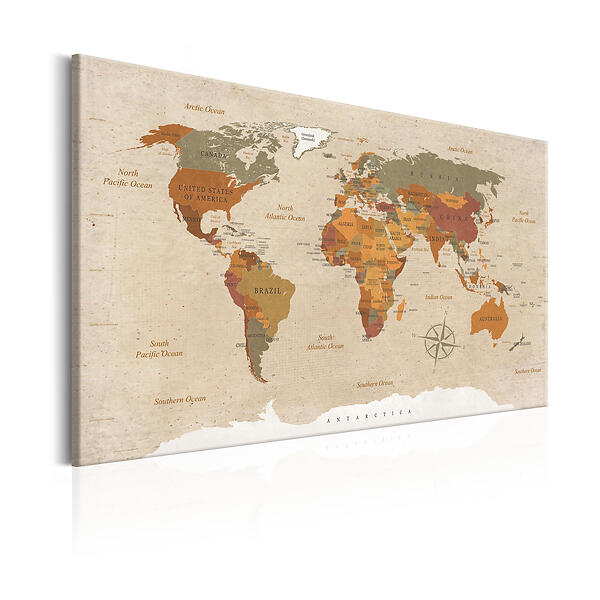 Arkiio Tavla World Map Beige Chic 90x60 A3-N5874-DK, Från 1 009 kr